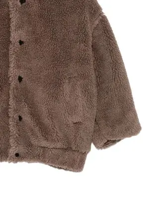 DOUUOD Teddy-texture Press-stud Jacket