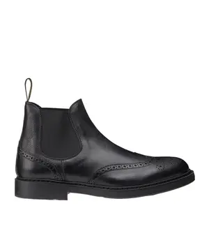 DOUCAL'S Perforated Leather Ankle Boots