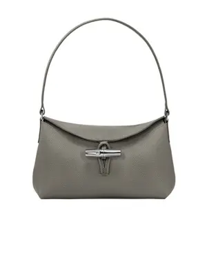 Longchamp Small Roseau Leather Tote Bag - Gray