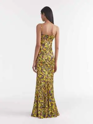 Saloni Sleeveless Floral Print Maxi Dress
