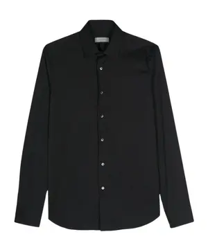 Canali Classic-collar Shirt - Black