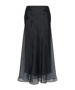 Max Mara Eastrale Sheer Silk Skirt - Black