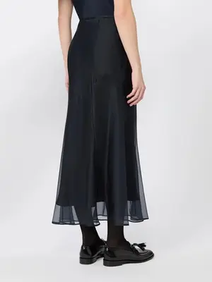 Max Mara Eastrale Sheer Silk Skirt - Black