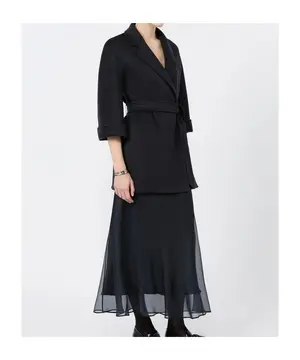 Max Mara Eastrale Sheer Silk Skirt - Black