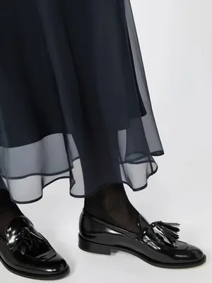Max Mara Eastrale Sheer Silk Skirt - Black