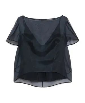 Max Mara Sheer Silk Top - Black
