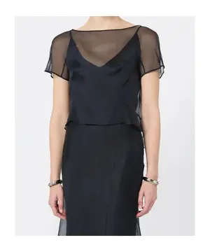 Max Mara Sheer Silk Top - Black