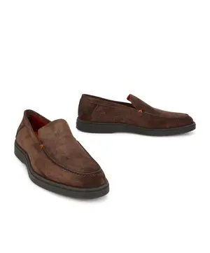 Santoni Drain Suede Loafers