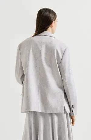 Brunello Cucinelli Wool Flannel Blazer With Monili