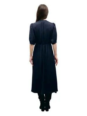 Gerard Darel Chani Tie Neck Midi Dress