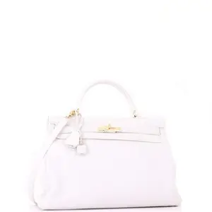 Hermès Kelly Handbag Clemence With Gold Hardware 35