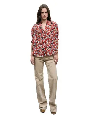 Gerard Darel Liv Floral Printed Blouse