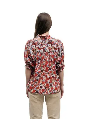 Gerard Darel Liv Floral Printed Blouse