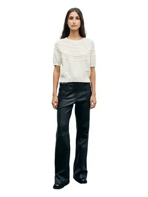 Gerard Darel Roberte Cotton Short Sleeve Knitted Top