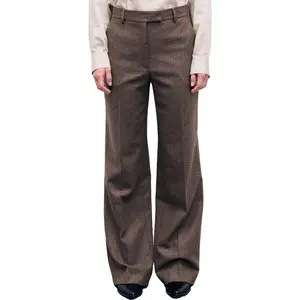 Gerard Darel Mia Wide Leg Mid Rise Trousers - Brown
