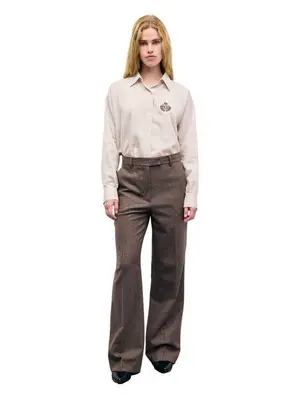 Gerard Darel Mia Wide Leg Mid Rise Trousers