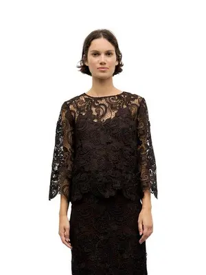 Gerard Darel Lisou Lace Top - Brown