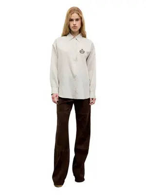Gerard Darel Lys Striped Embroidered Detail Shirt