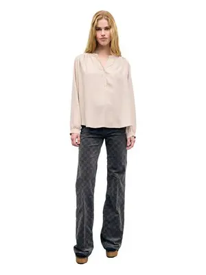 Gerard Darel Liset V-neck Long Sleeve Shirt