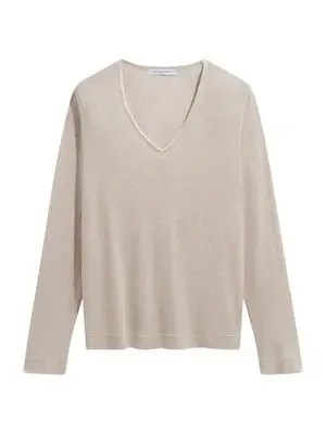 Gerard Darel Belen Long Sleeve V-neck T-shirt