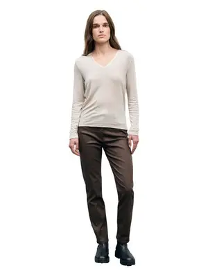 Gerard Darel Belen Long Sleeve V-neck T-shirt