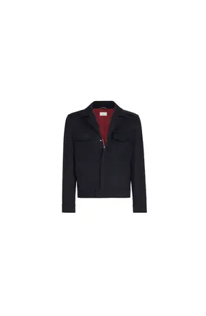 Brunello Cucinelli Lightweight Virgin Wool Cloth Outerwear Jacket With Chest Pockets