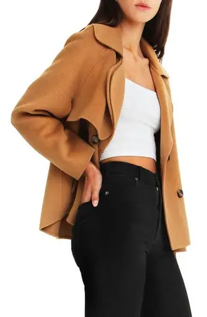 BELLE & BLOOM I'm Yours Double Breasted Wool Blend Coat