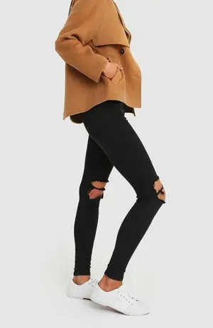 BELLE & BLOOM Double Breasted Wool Blend Coat - Camel