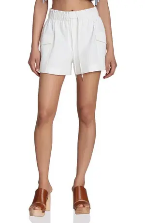 Avec Les Filles Cotton Blend Cargo Shorts - White