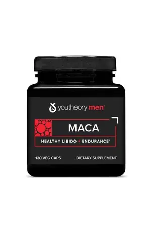 YOUTHEORY Maca Root Energy Stamina Supplement Capsules 120 Vegetable Capsules