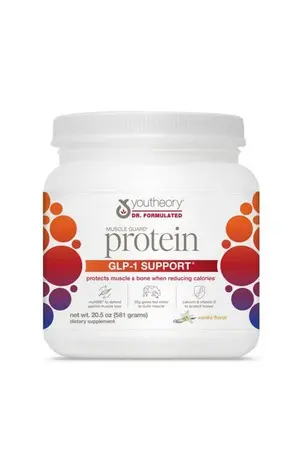 YOUTHEORY Muscle Guard Protein Glp-1 Support Vanilla Whey Protein Powder 20.5 Oz - None
