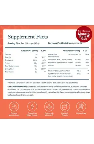 YOUTHEORY Muscle Guard Protein Glp-1 Support Vanilla Whey Protein Powder 20.5 Oz