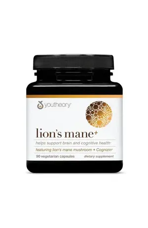 YOUTHEORY Lion's Mane+ Brain Health Support Capsules 90 Vegetarian Capsules - None