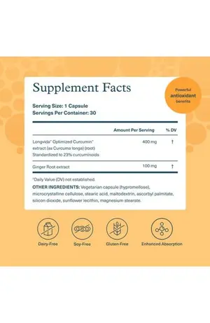 YOUTHEORY Total Body Turmeric Vegetarian Capsules Inflammation Support Supplement 30 Count