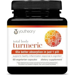 YOUTHEORY Total Body Turmeric Vegetarian Capsules 60 Count - None