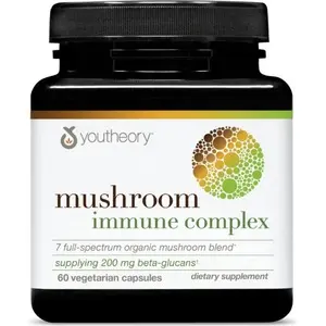 YOUTHEORY Mushroom Immune Complex Vegan Support Supplement 60 Vegetarian Capsules - None
