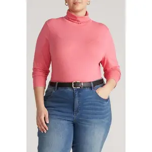 Universal Standard Jersey Turtleneck Long Sleeve Top - Rapture Rose