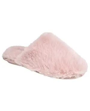 Nine West Faux Fur Closed Scuff Slipper Blush