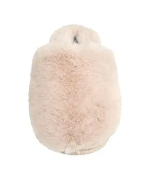 Nine West Faux Fur Closed Scuff Slipper - Egg Shell
