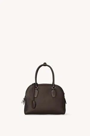 THE ROW The Row India Bowling Bag In Textured Calfskin Leather Walnut Shadow