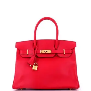 Hermès Birkin Handbag Epsom With Gold Hardware 30 - Red