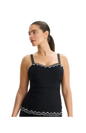 GOTTEX Dottie Delight D-cup Tankini Top - Black