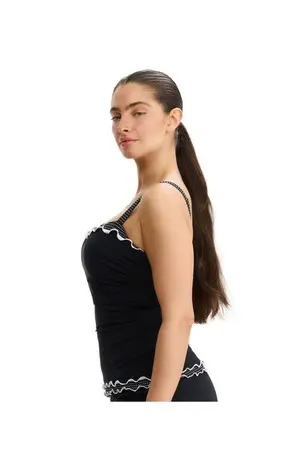 GOTTEX Dottie Delight D-cup Tankini Top - Black