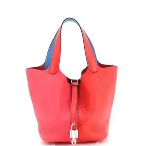 Hermès Casaque Picotin Lock Bag Clemence Mm - Red
