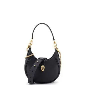 BVLGARI Serpenti Ellipse Crossbody Bag Leather Mini - Black