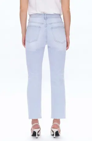 BAYEAS Raw Hem Ripped High Waist Straight Leg Jeans