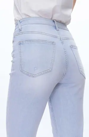 BAYEAS Raw Hem Ripped High Waist Straight Leg Jeans