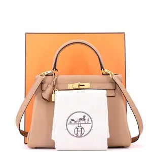 Hermès Kelly Handbag Brown Evercolor With Gold Hardware 28