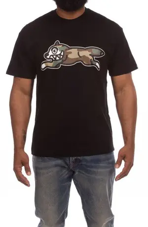 ICECREAM Camo Dog Graphic T-shirt - Black