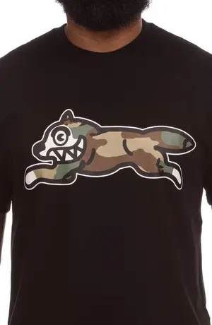 ICECREAM Camo Dog Graphic T-shirt - Black